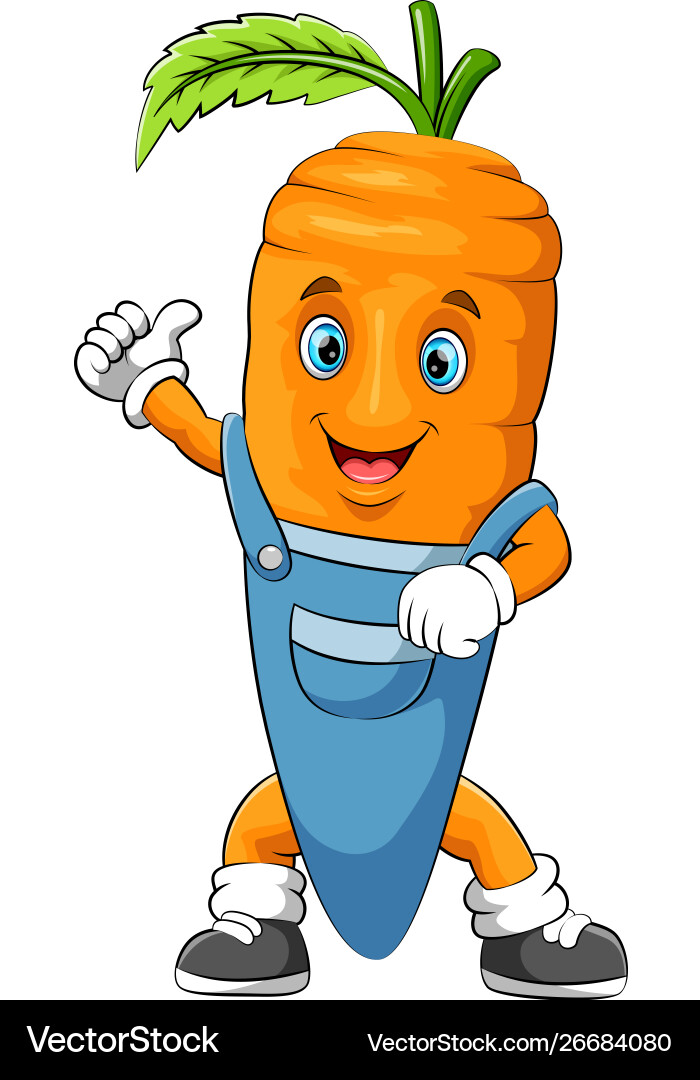 Funny carrot cartoon character Royalty Free Vector Image