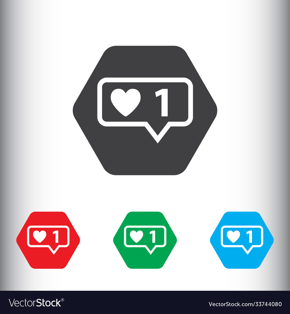 Like counter notification icon sign Royalty Free Vector