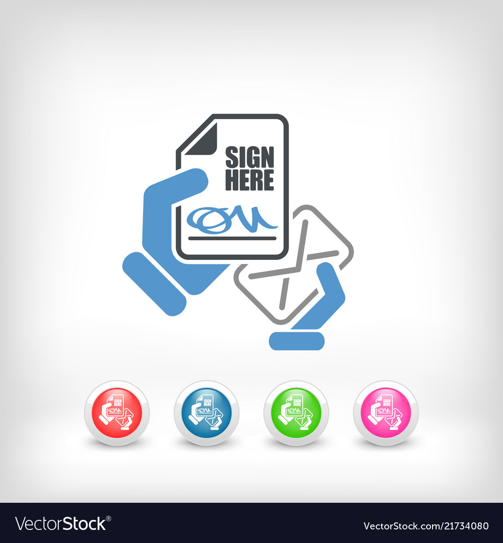 Mail with a document signed Royalty Free Vector Image