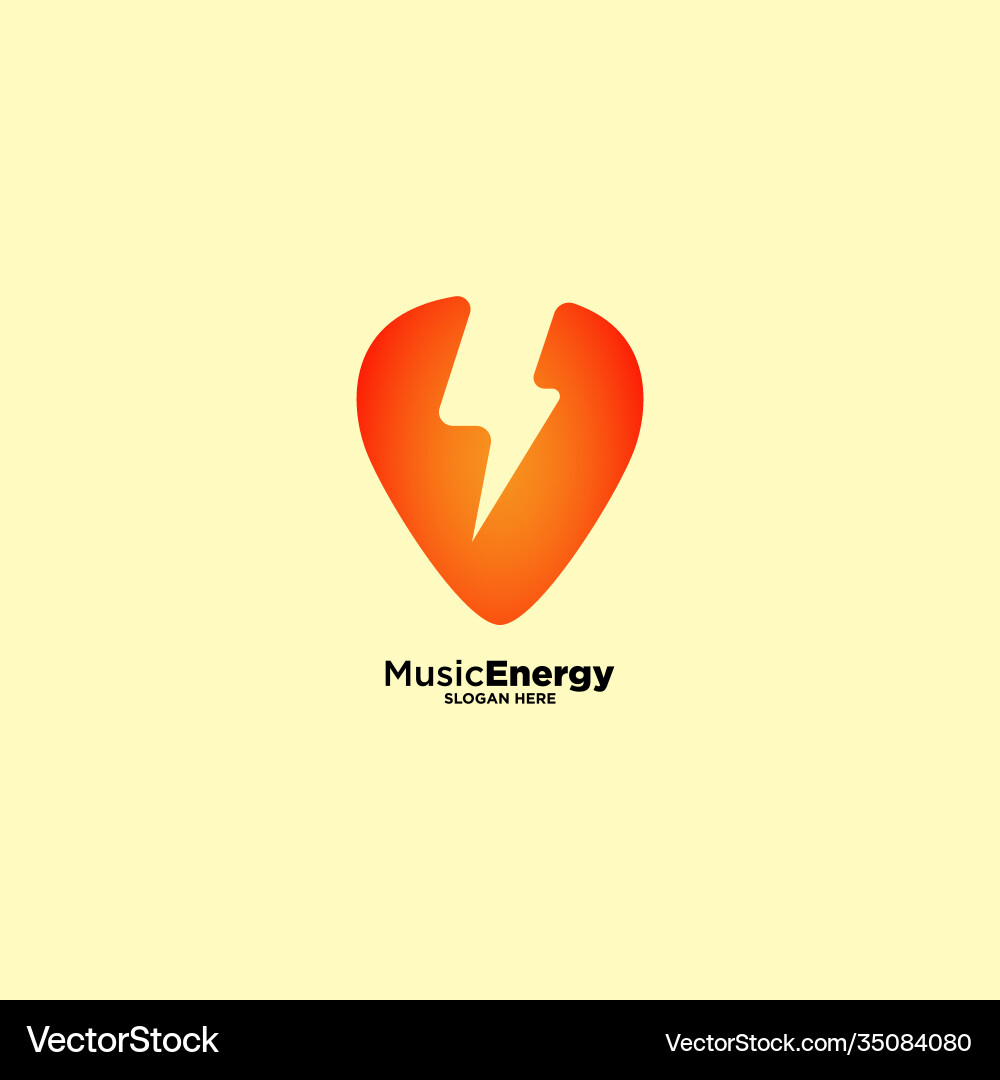Music energy logo design template Royalty Free Vector Image