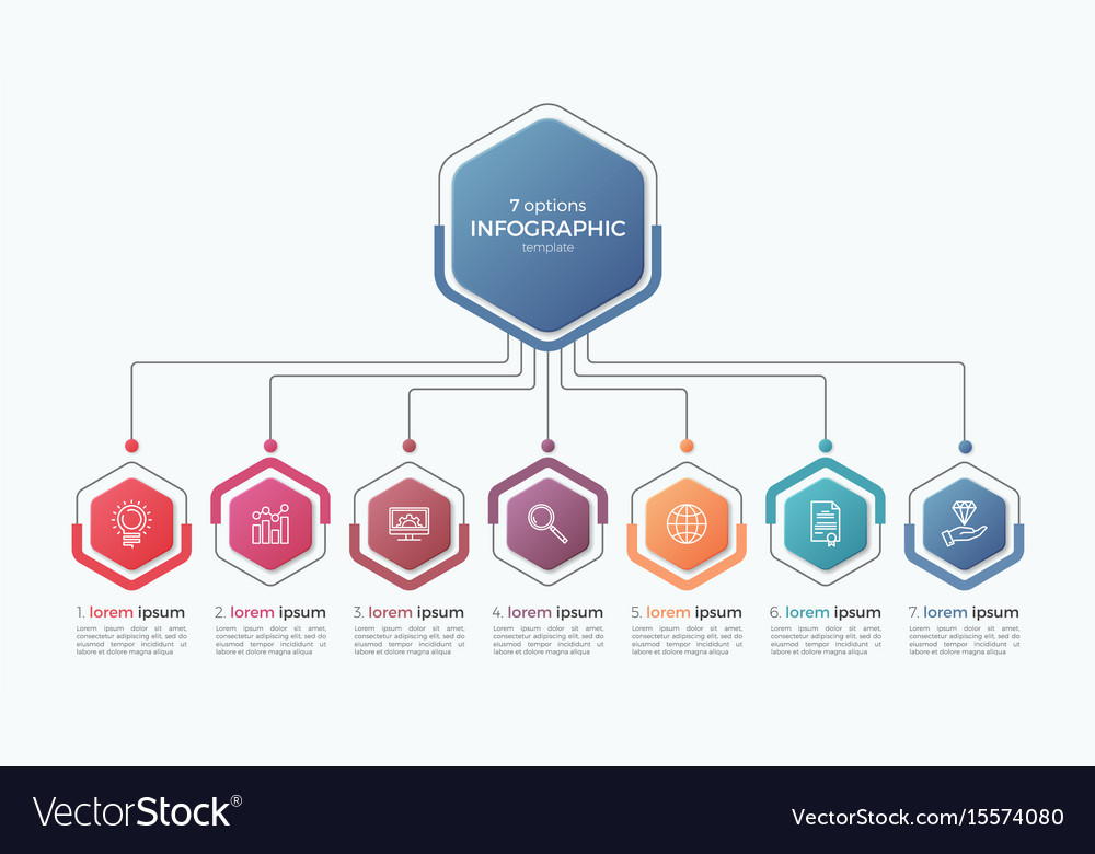 Presentation business infographic template with 7 Vector Image