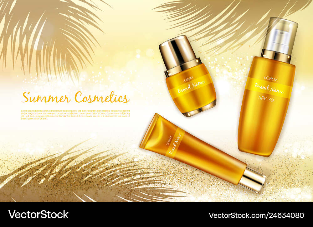 Promo banner for summer spf cosmetics Royalty Free Vector