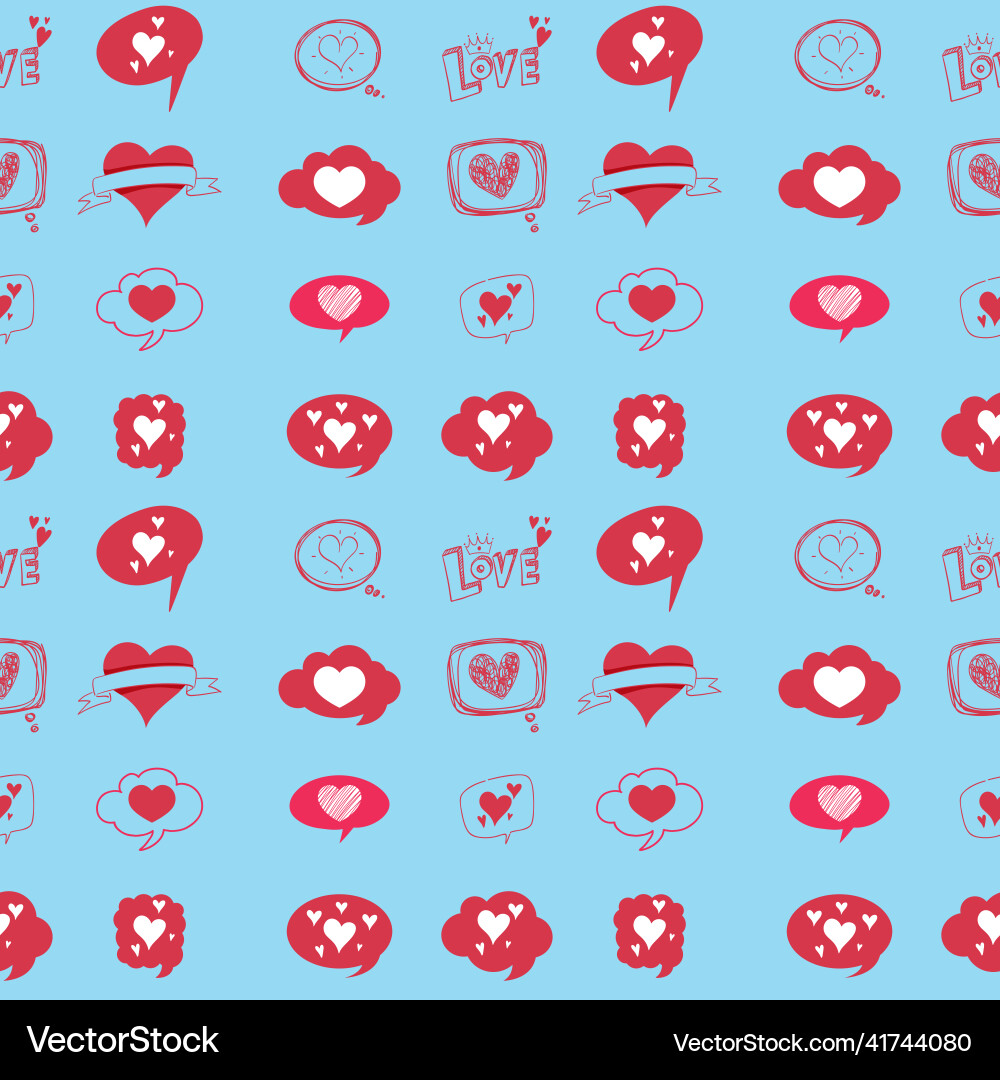 Seamless pattern of heart icons Royalty Free Vector Image