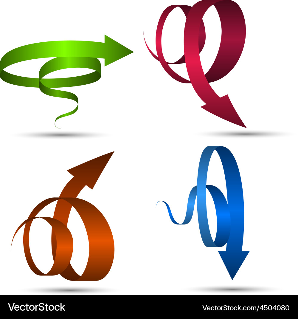 Set of spiral arrows Royalty Free Vector Image