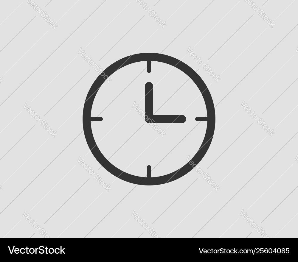Clock icon flat design element watch isolated on Vector Image