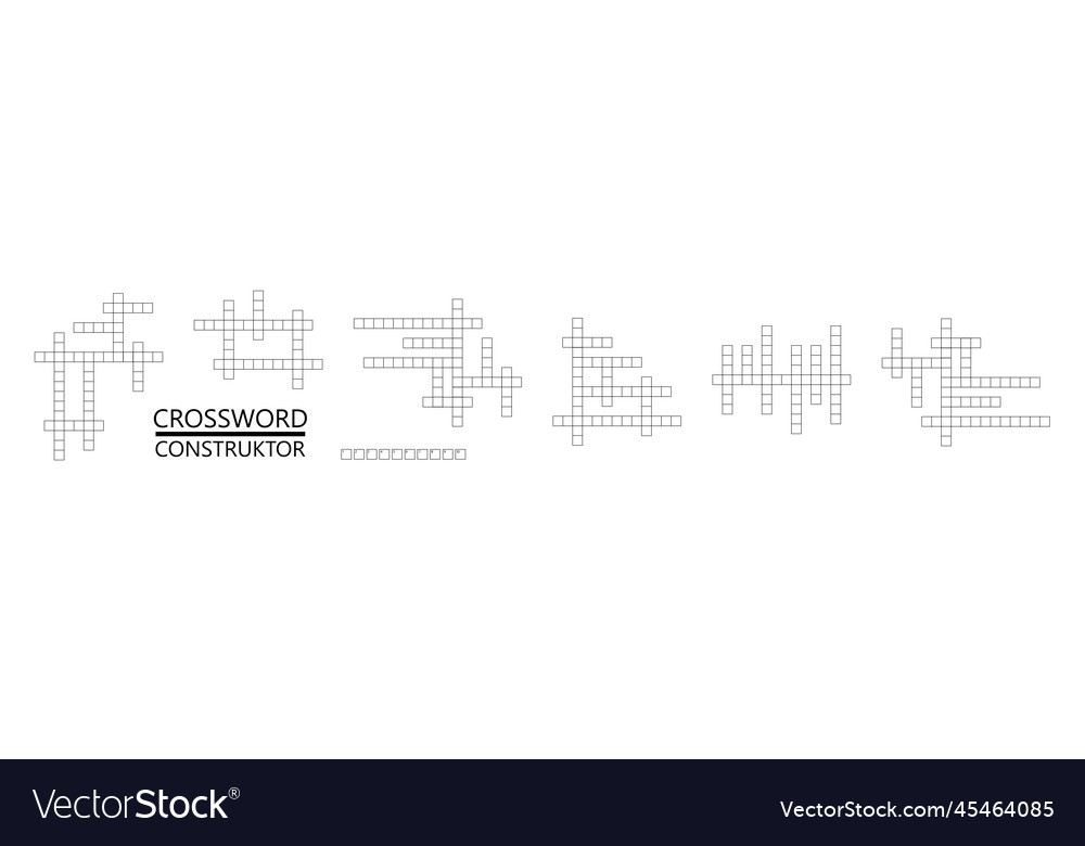 Crossword constructor puzzle squares empty set Vector Image