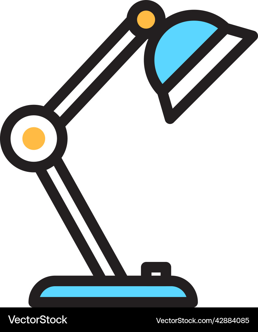 Desk lamp icon table light color symbol Royalty Free Vector