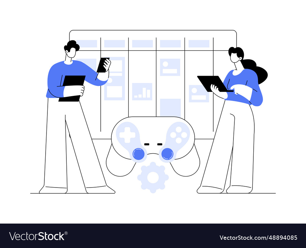 Game development planning abstract concept Vector Image