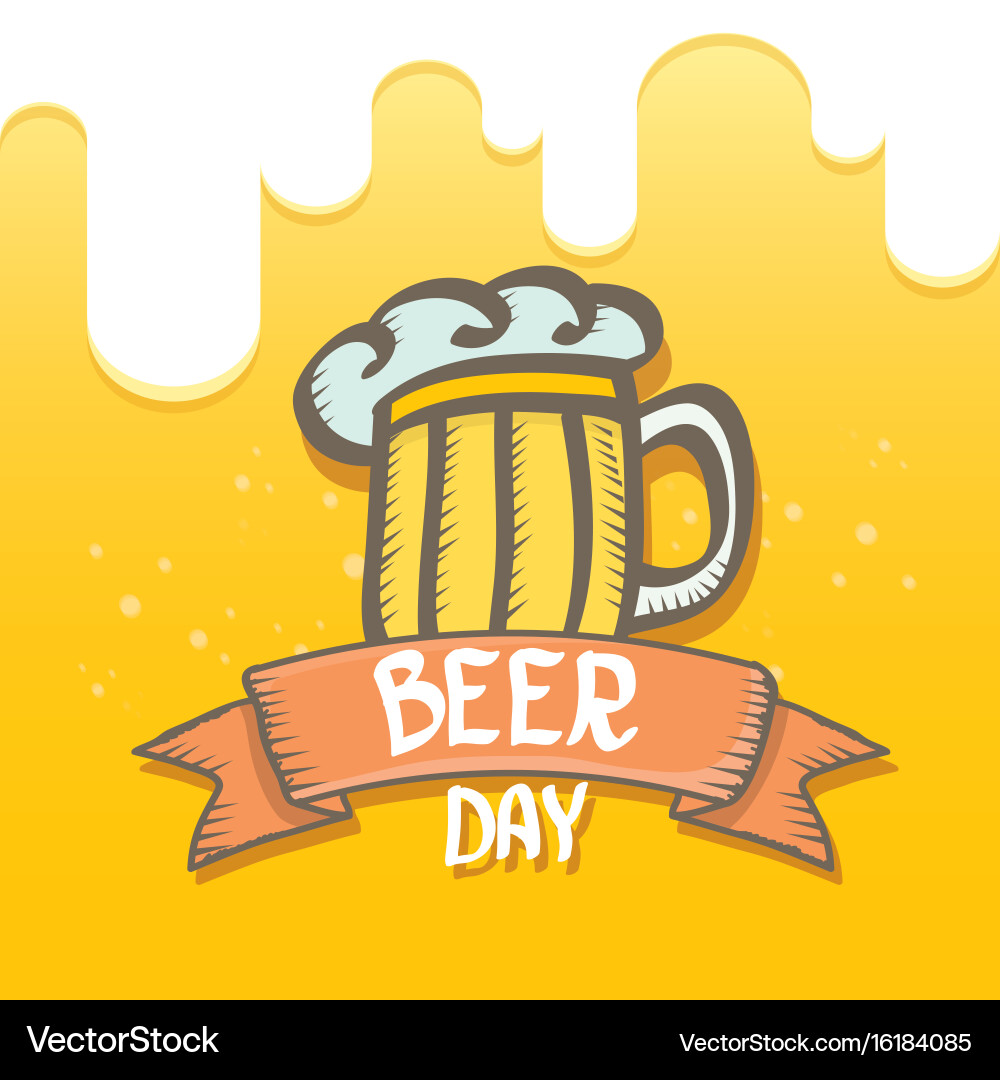 Happy beer day graphic poster Royalty Free Vector Image