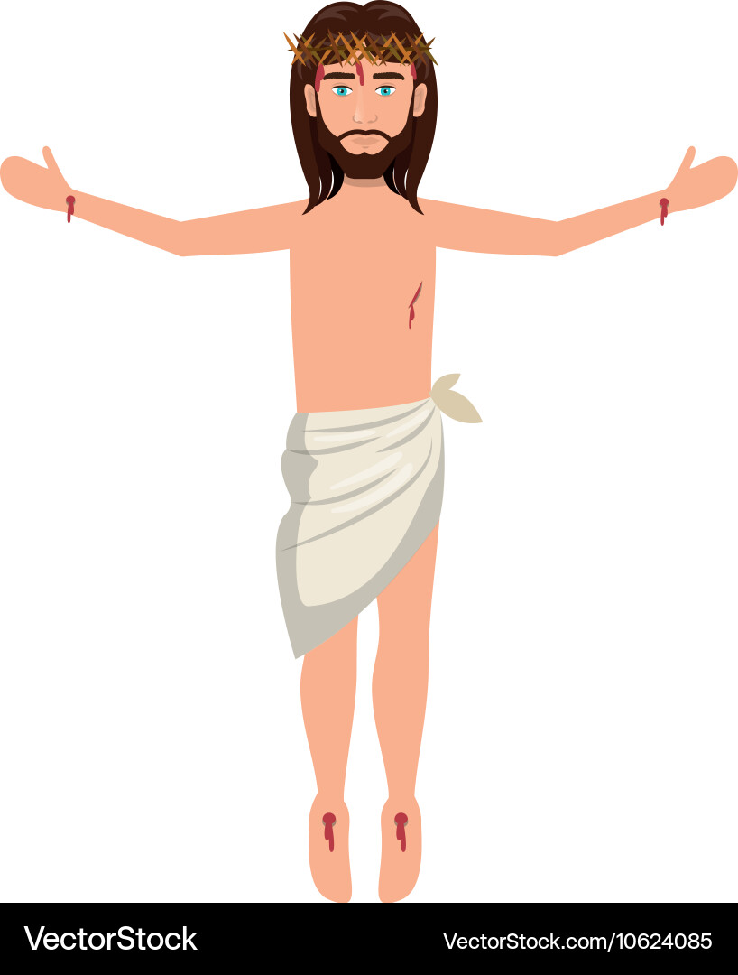 Jesus christ man cartoon Royalty Free Vector Image