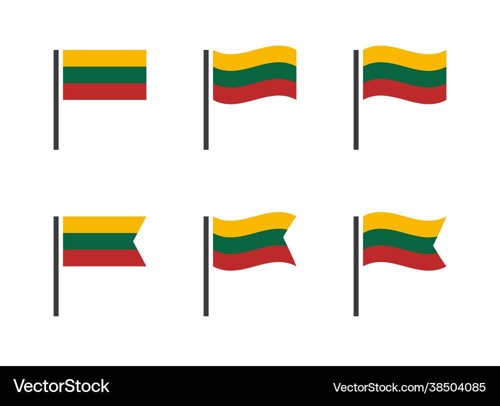 Lithuania flag icons set symbols Royalty Free Vector Image