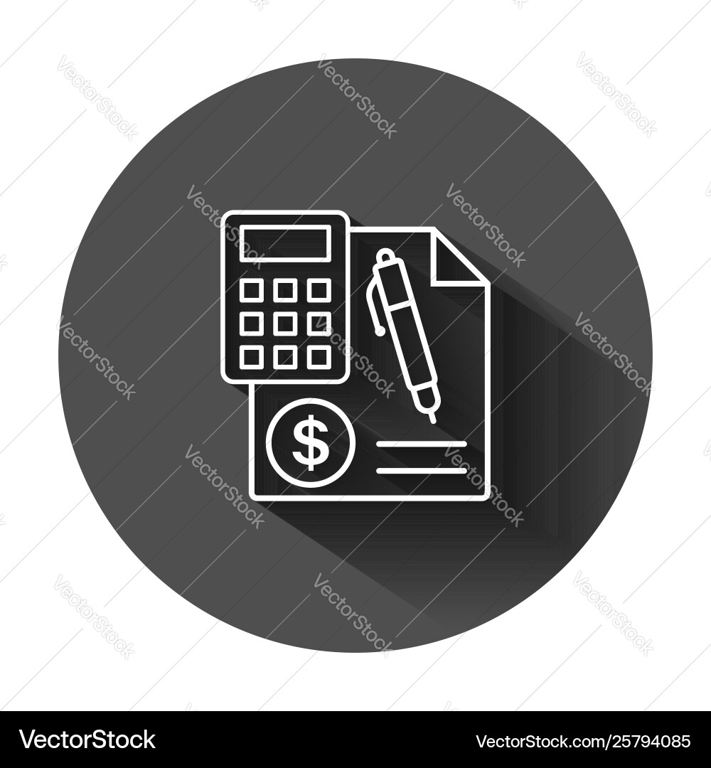 Money calculation icon in flat style budget Vector Image