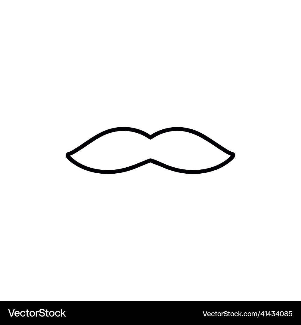 Moustache line icon outline sign linear style Vector Image