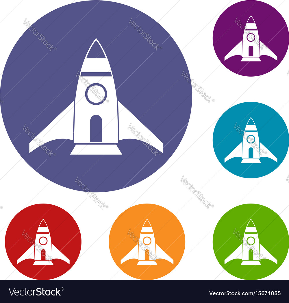 Rocket icons set Royalty Free Vector Image - VectorStock