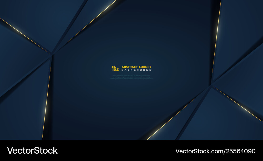 Abstract wide gradient dark blue with golden Vector Image