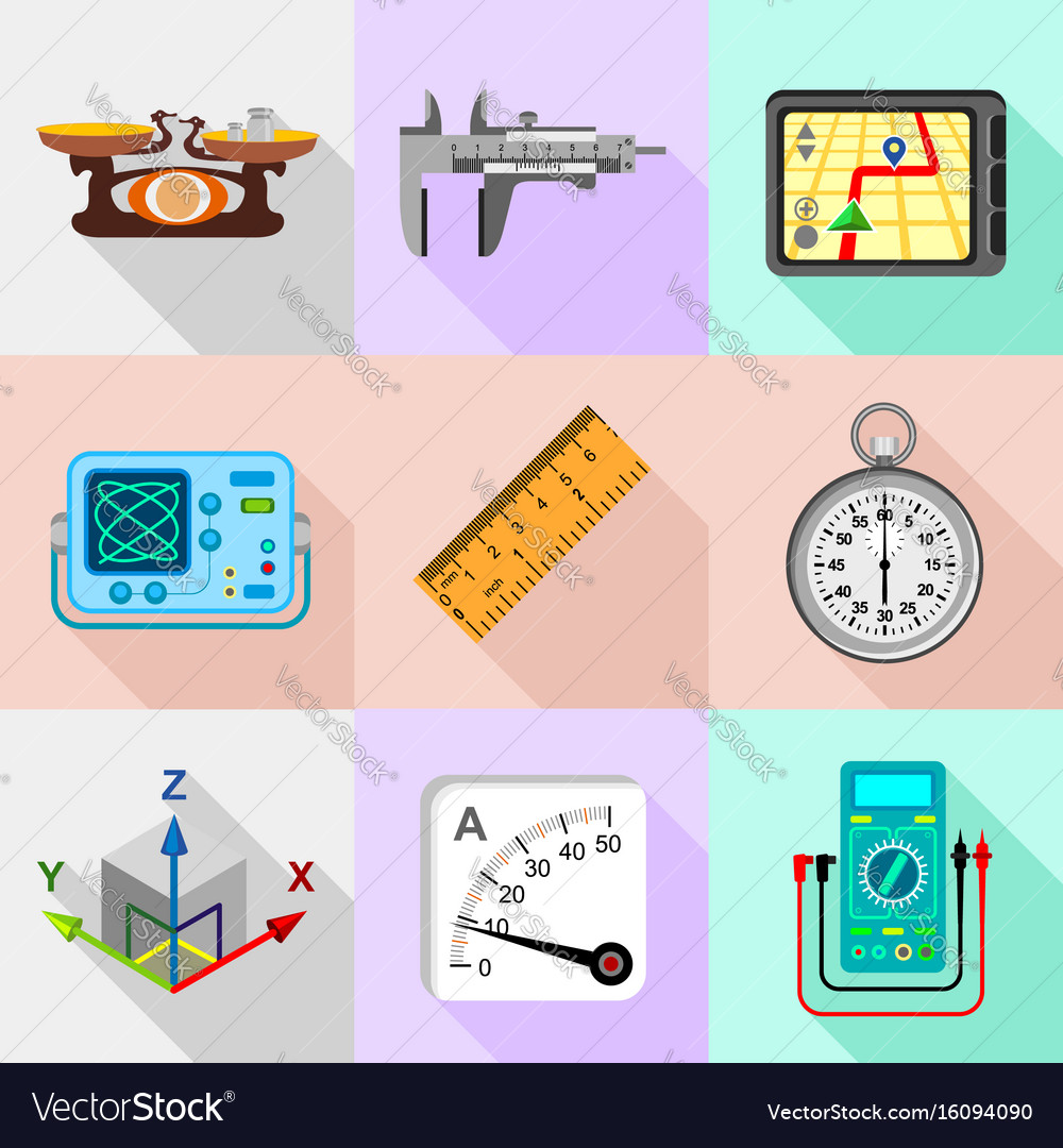 Engineering tools icons set flat style Royalty Free Vector
