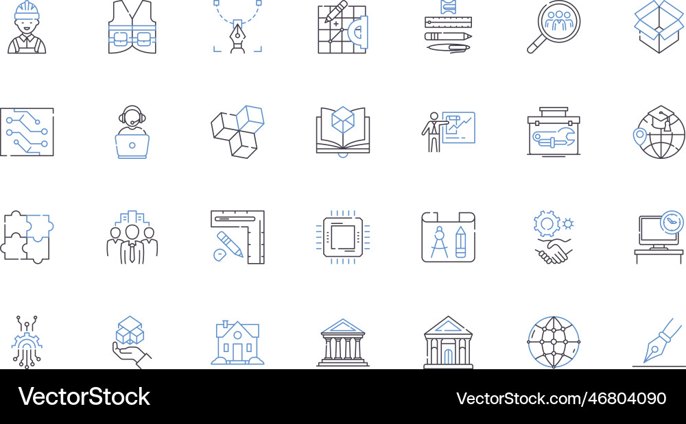 Genuine craftsmanship line icons collection Vector Image