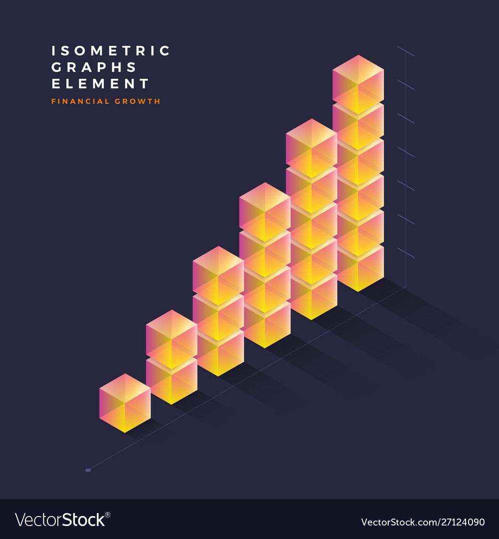 Isometric graph element Royalty Free Vector Image