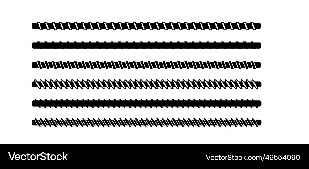 Long screw thread metal screws for bolts Vector Image