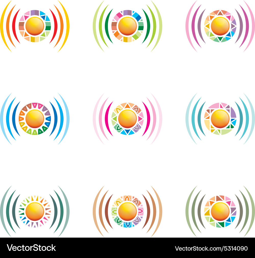 Rainbow signal colour circle symbol icon Vector Image