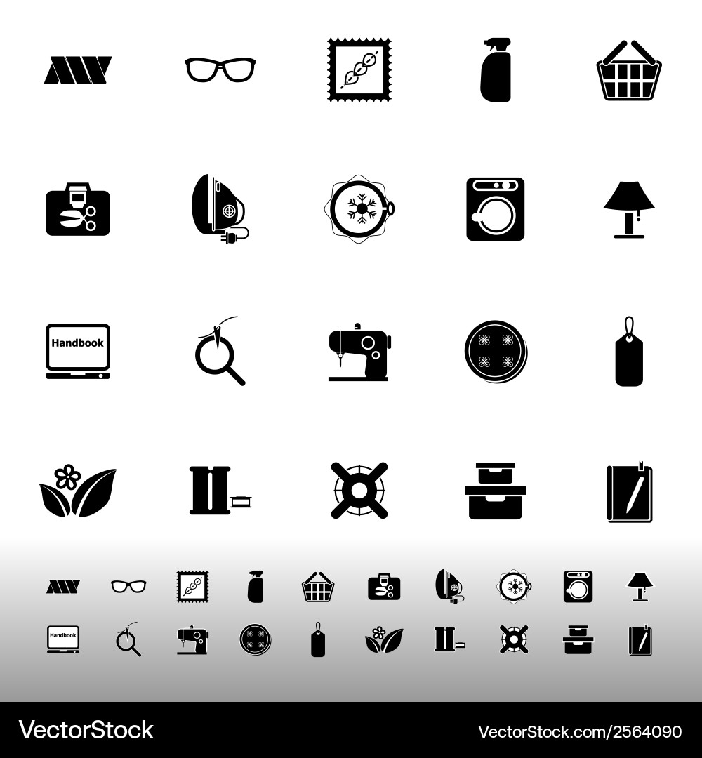 Sewing cloth related icons on white background Vector Image