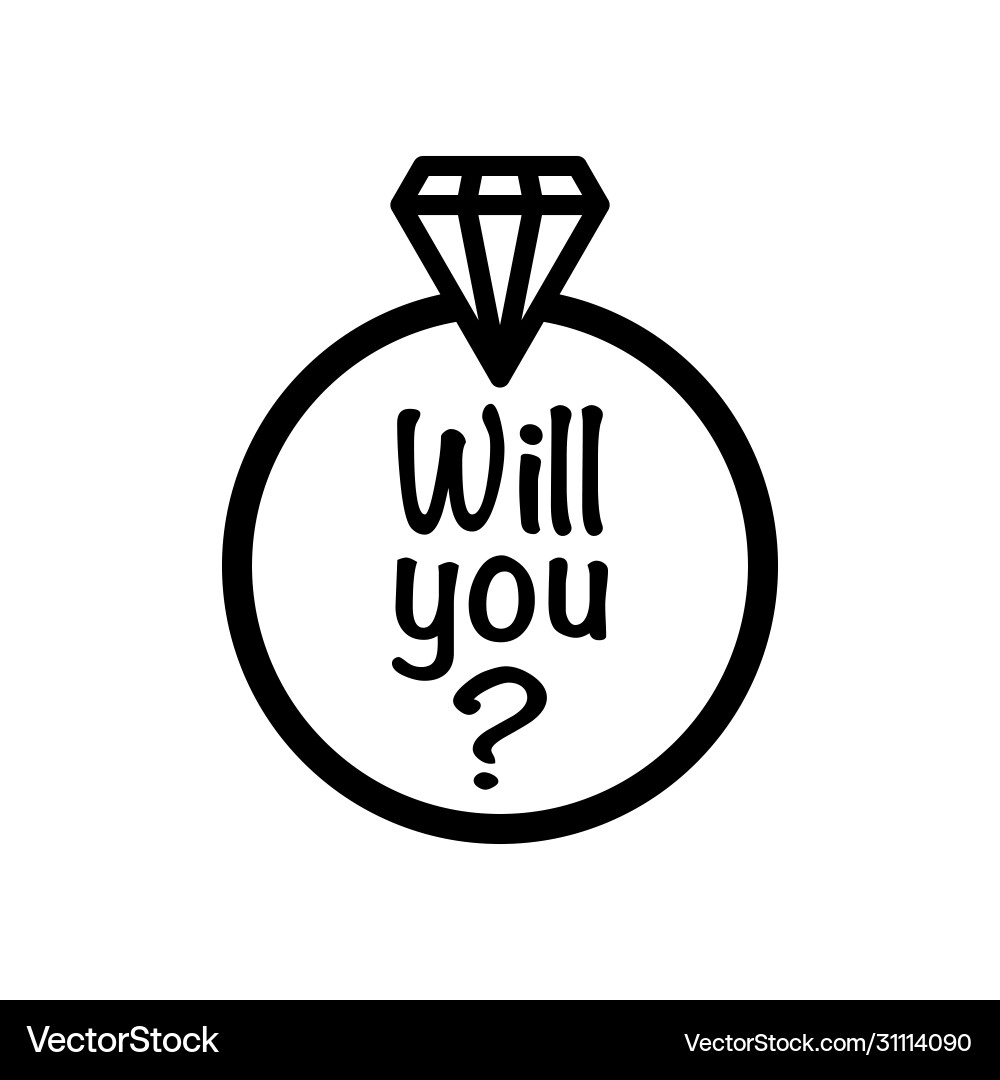 She said yes on will you marry Royalty Free Vector Image