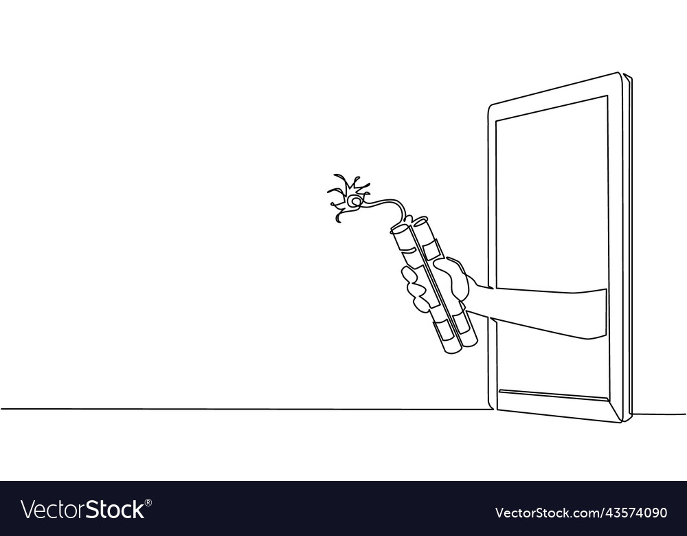 Single continuous line drawing hand holding Vector Image