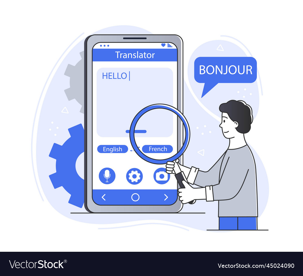 Translating application mobile Royalty Free Vector Image