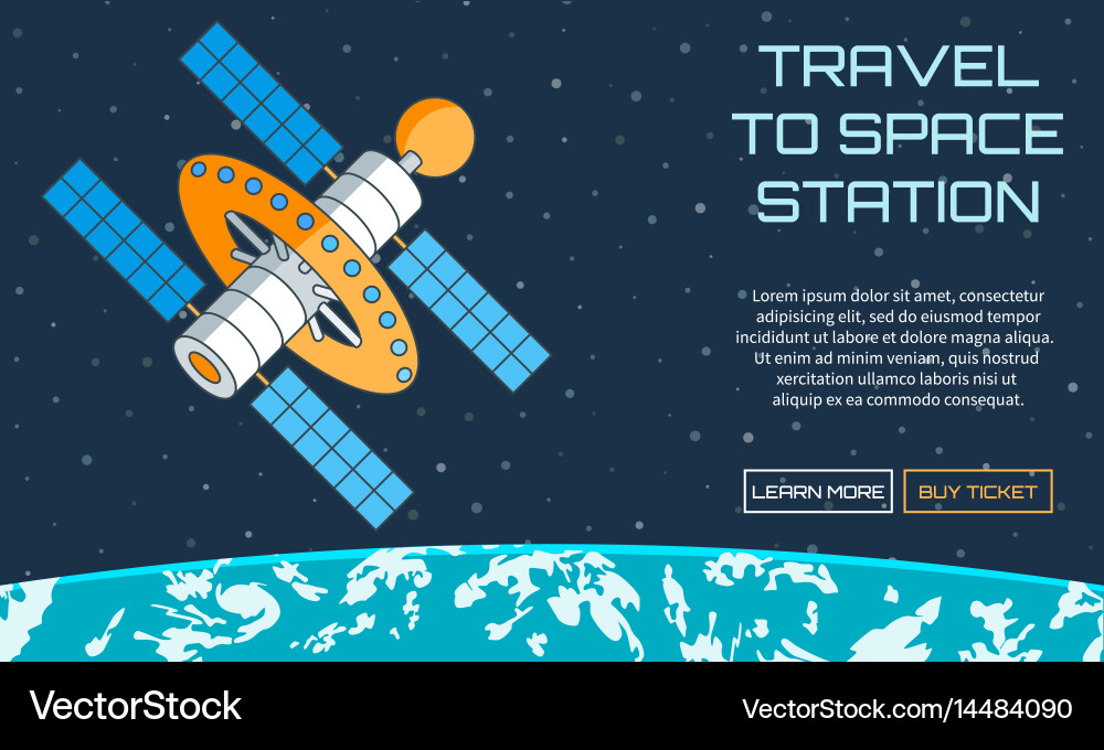 Travel to space station Royalty Free Vector Image