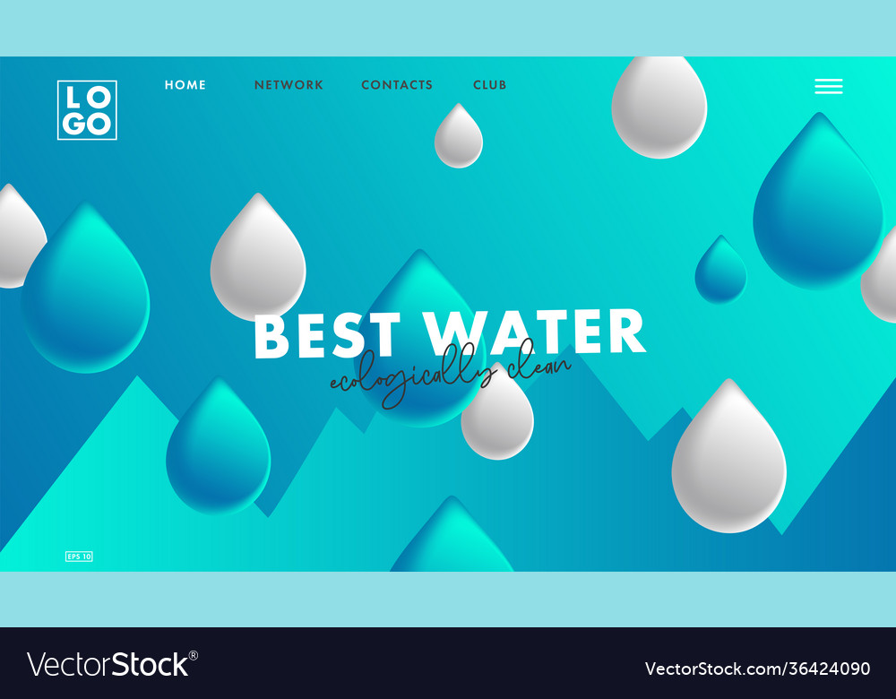 Web site landing page template home with 3d Vector Image