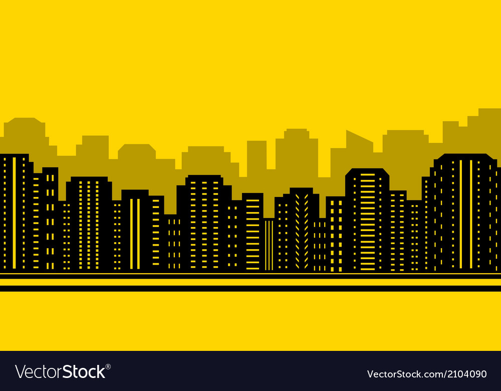 Yellow city backdrop Royalty Free Vector Image