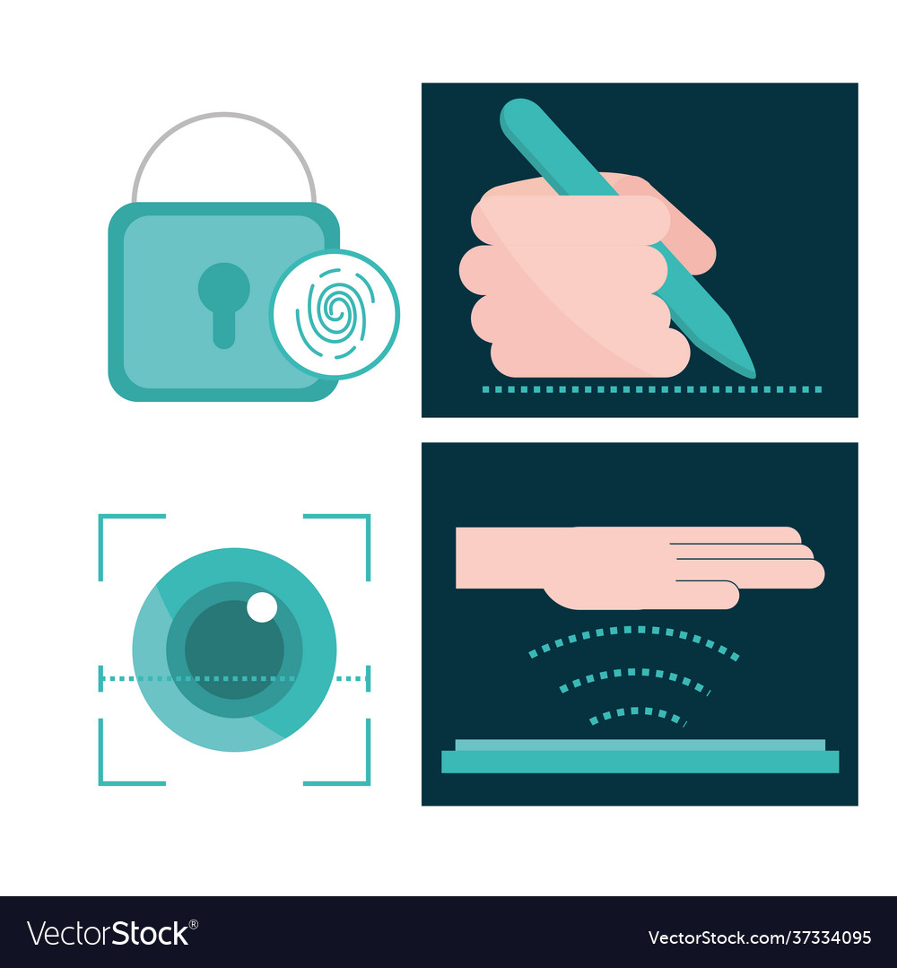 Biometric verification access Royalty Free Vector Image