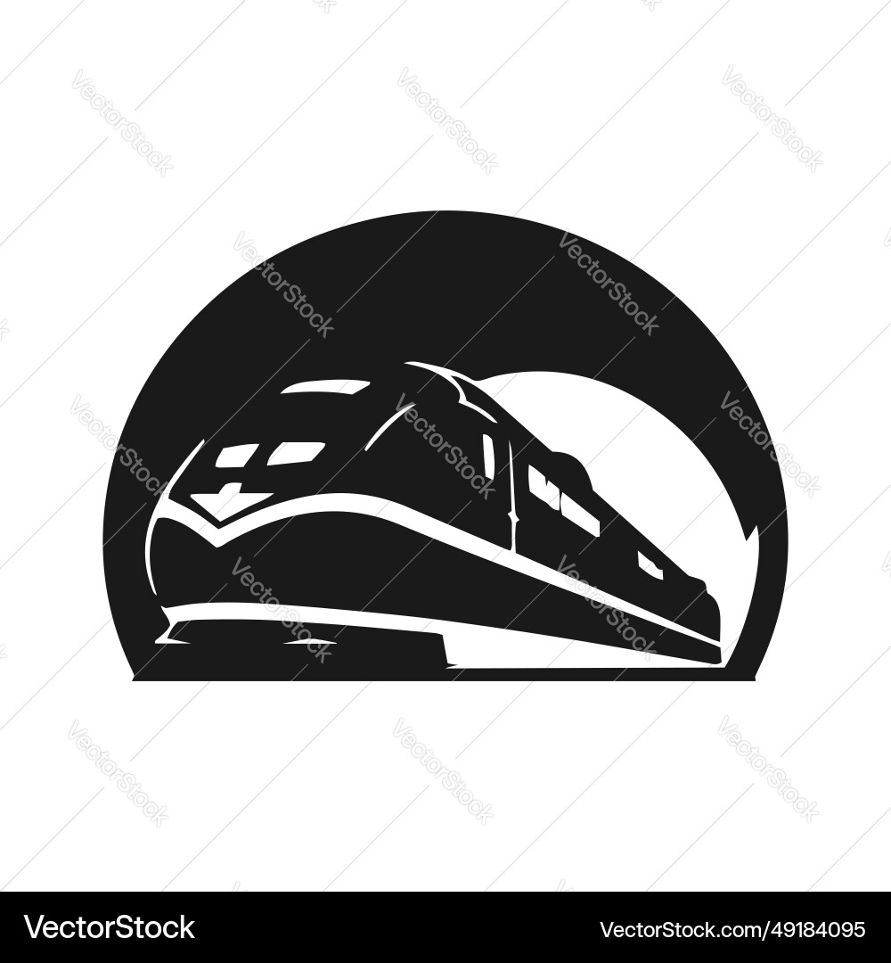 Electric train in circle logo icon metro Vector Image