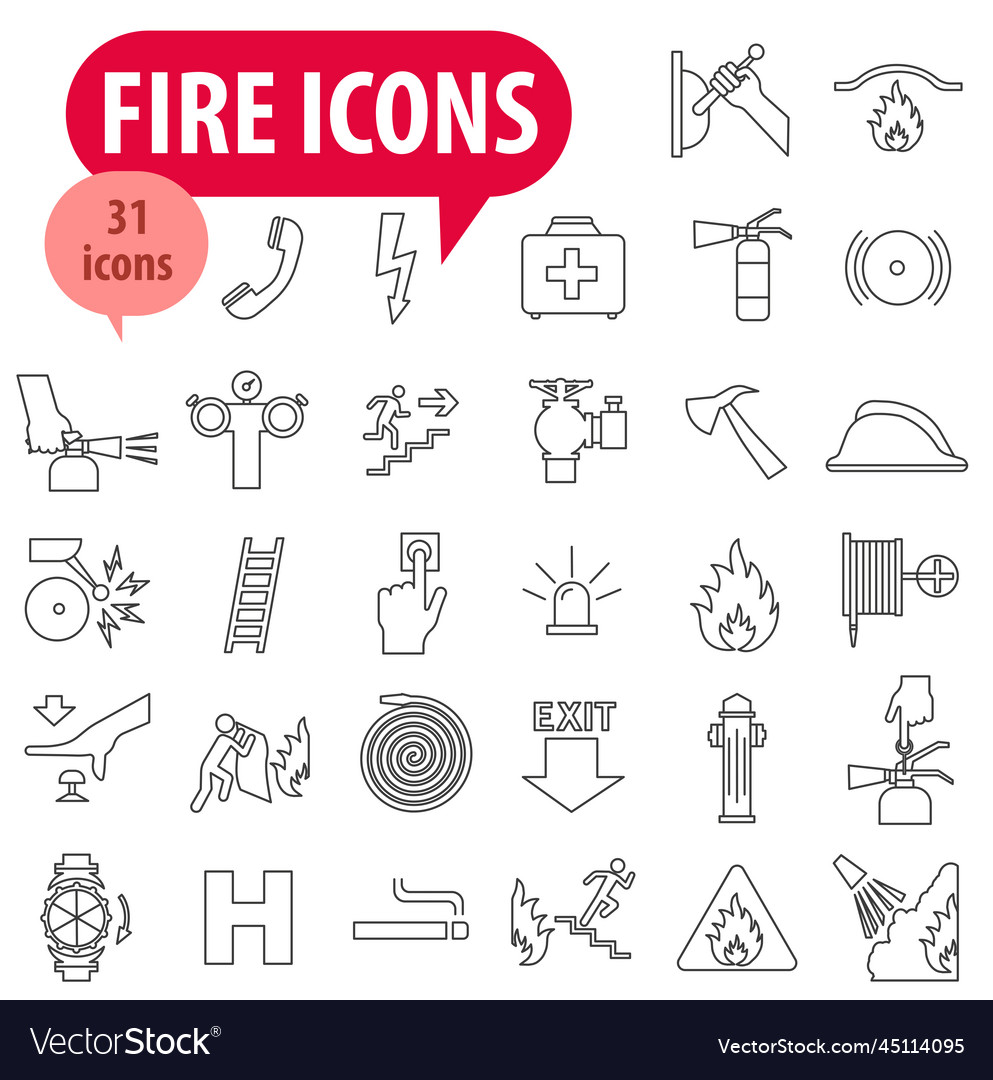Fire department line icon warnings Royalty Free Vector Image Fire department line icon warnings Royalty Free Vector Image