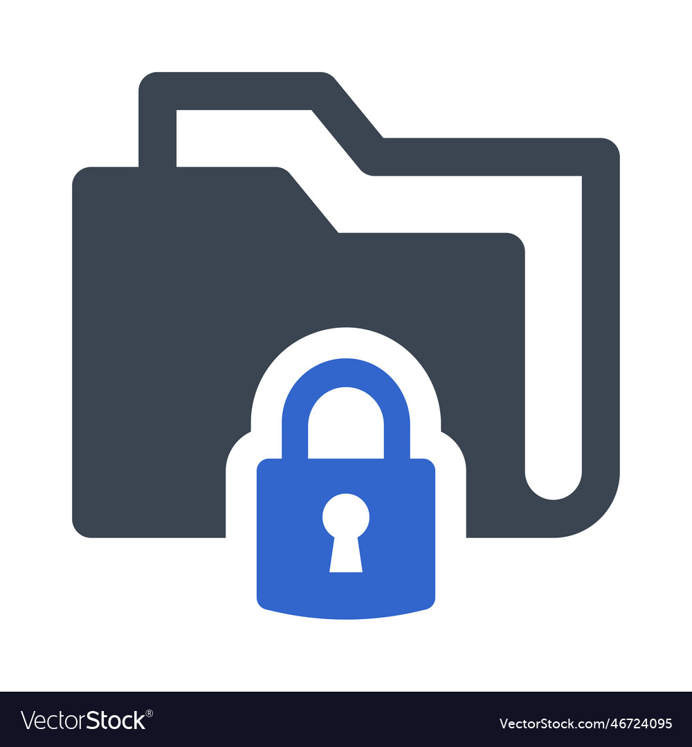 Folder lock icon Royalty Free Vector Image - VectorStock