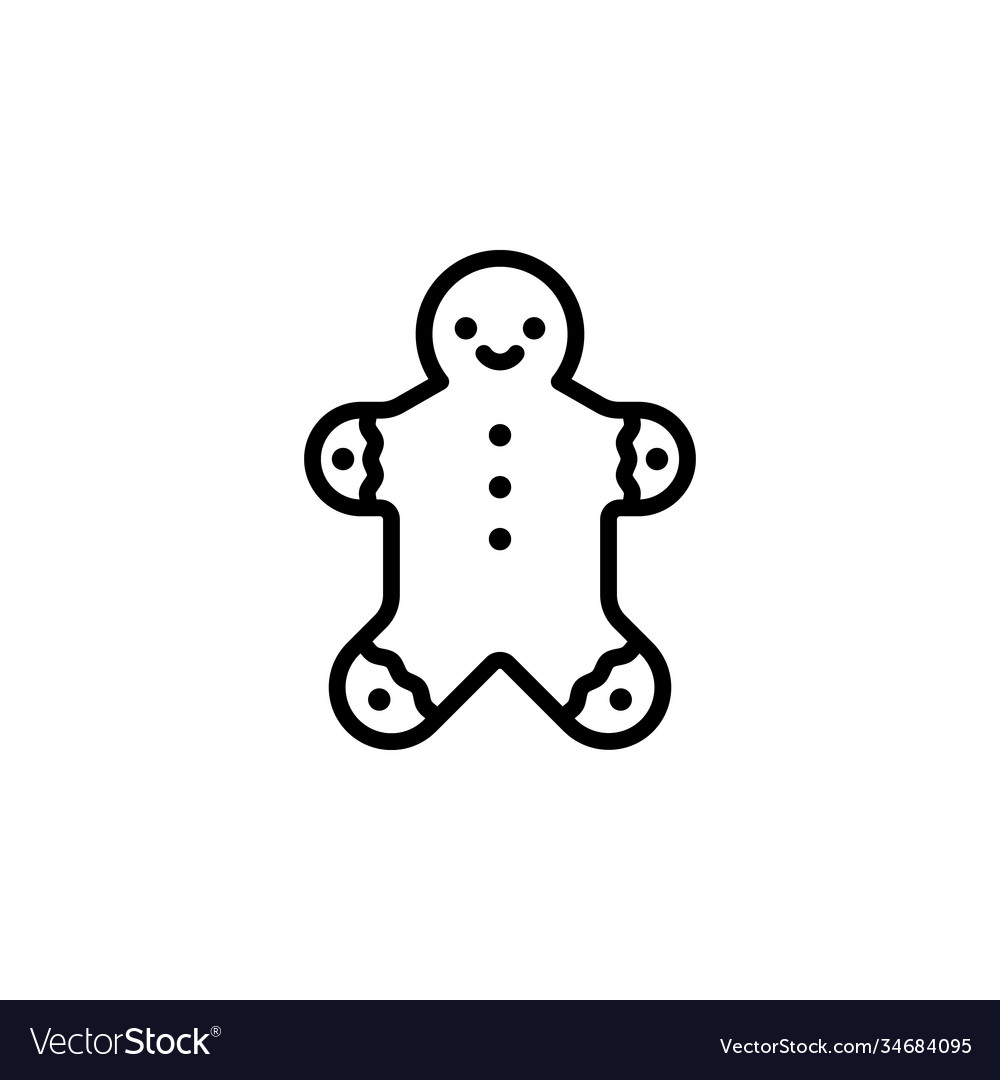 Gingerbread icon christmas man Royalty Free Vector Image