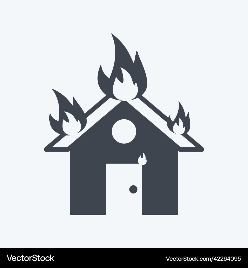 Icon house on fire suitable for disasters symbol Vector Image
