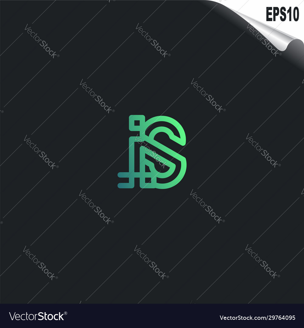 Initial is logo monogram design template simple Vector Image