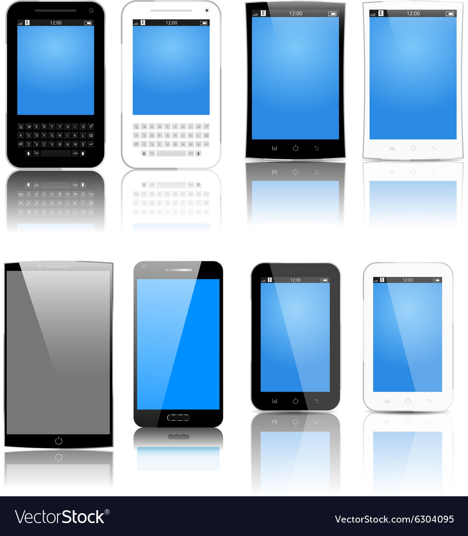 Mobile phones set Royalty Free Vector Image - VectorStock