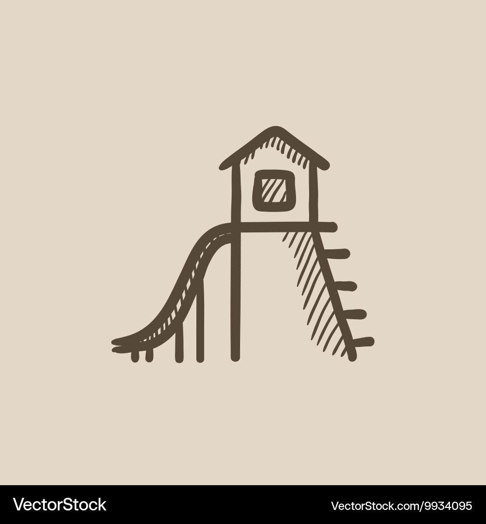 Playhouse with slide sketch icon Royalty Free Vector Image