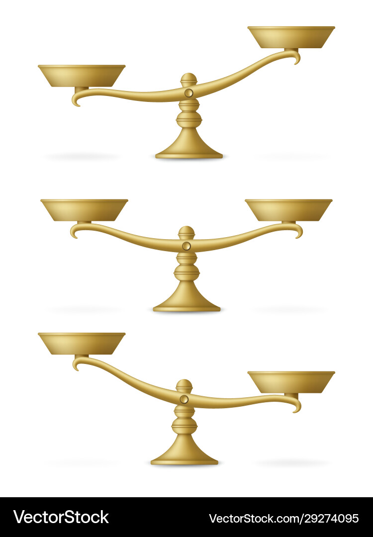 Realistic golden scales set with different Vector Image