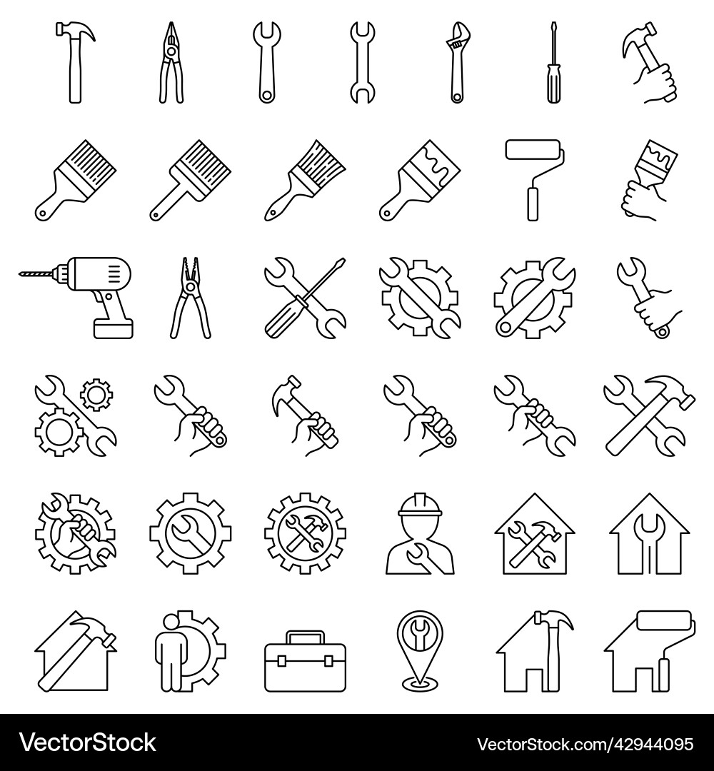 Repair icons Royalty Free Vector Image - VectorStock
