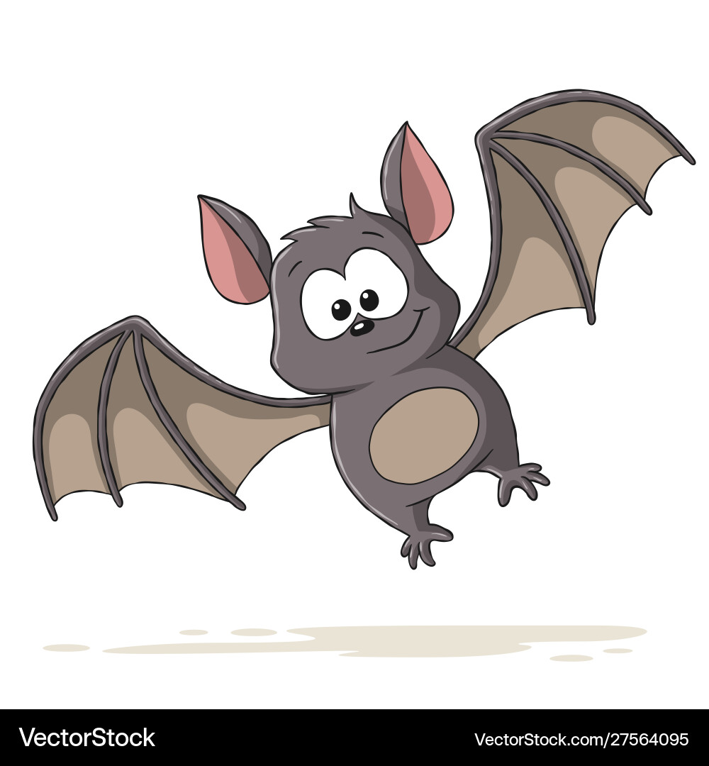 Sweet cartoon bat Royalty Free Vector Image - VectorStock