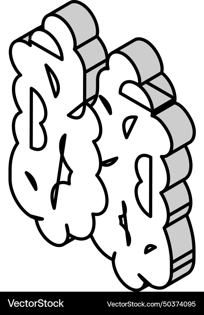 Thymus of immune system isometric icon Royalty Free Vector