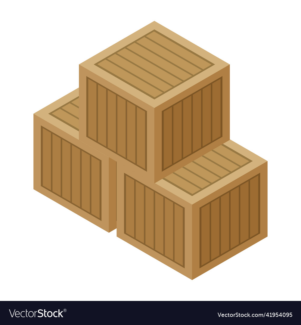 Warehouse boxes isometric composition Royalty Free Vector