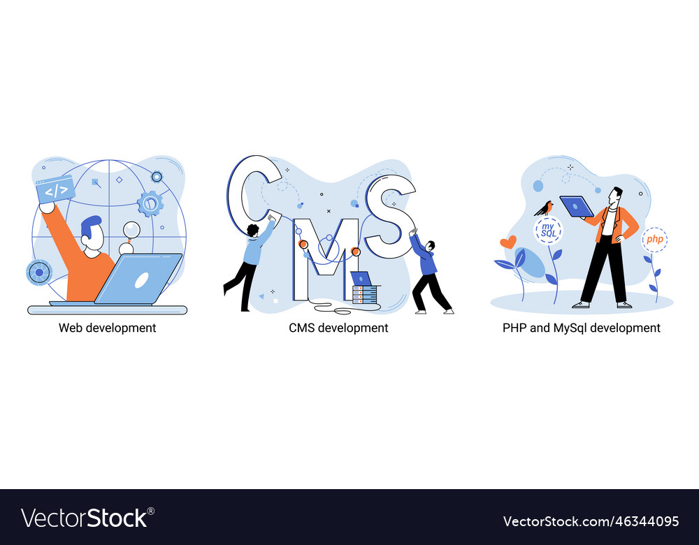 Website architecture concepts web development Vector Image