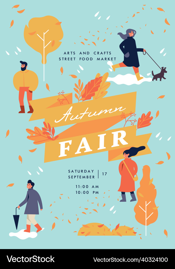 Autumn fair poster flyer or banner Royalty Free Vector Image