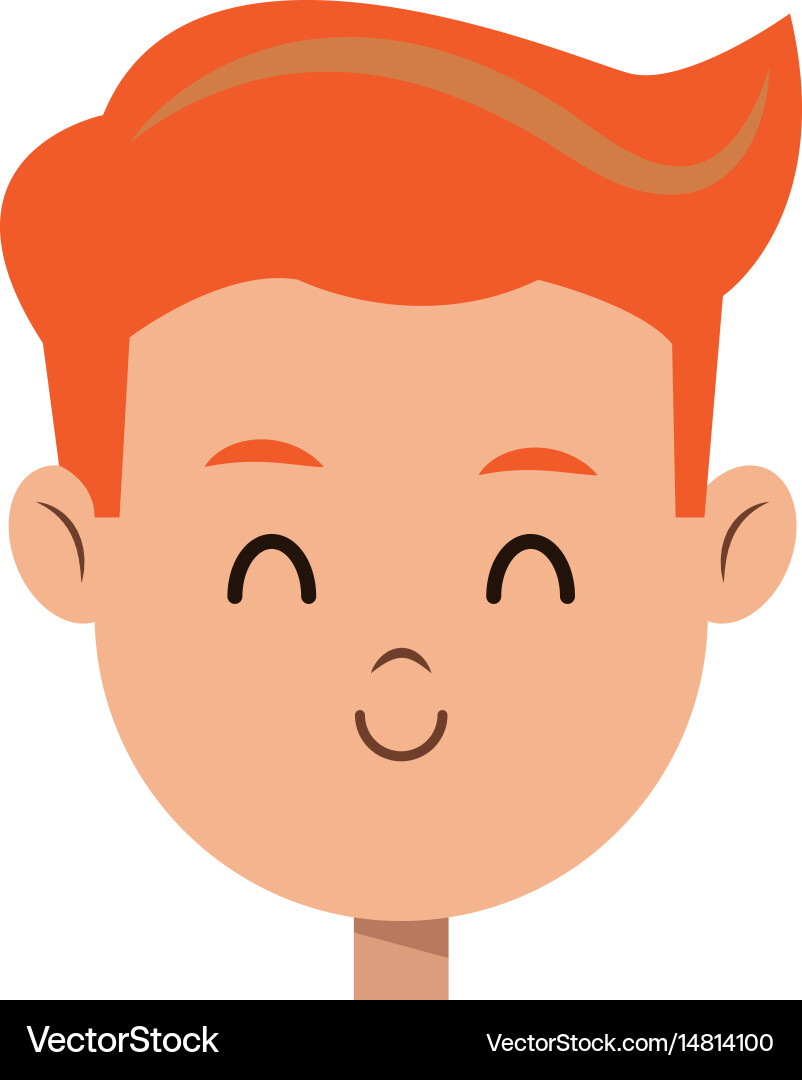 Cartoon character face boy children Royalty Free Vector
