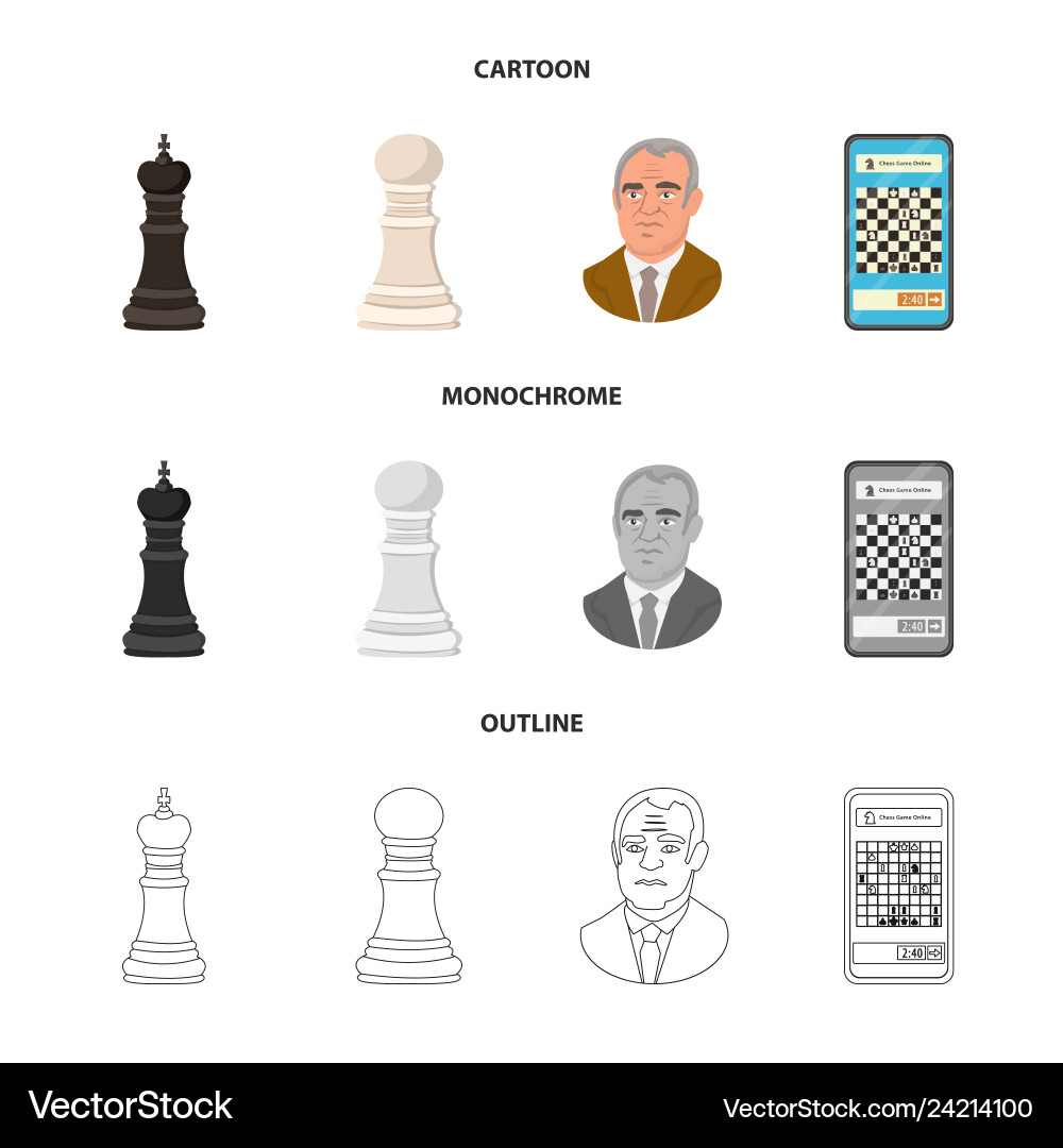 Design of checkmate and thin logo Royalty Free Vector Image