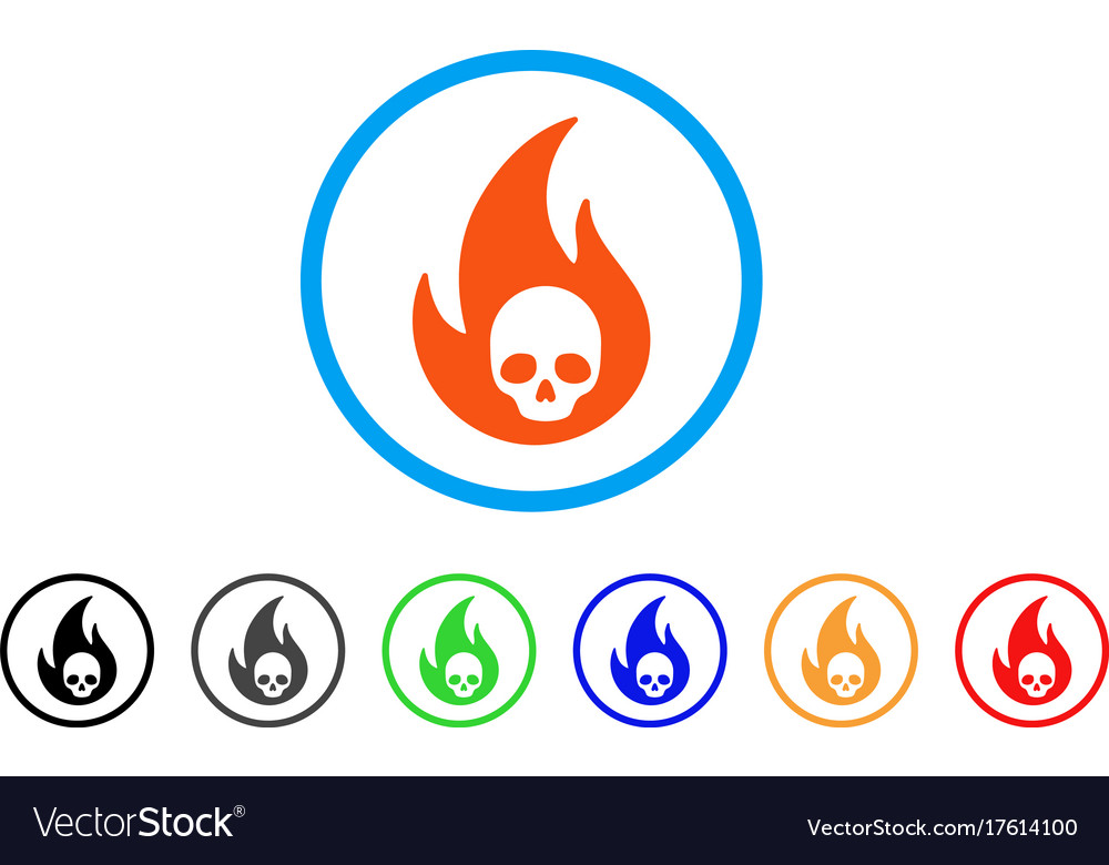 Hell fire rounded icon Royalty Free Vector Image